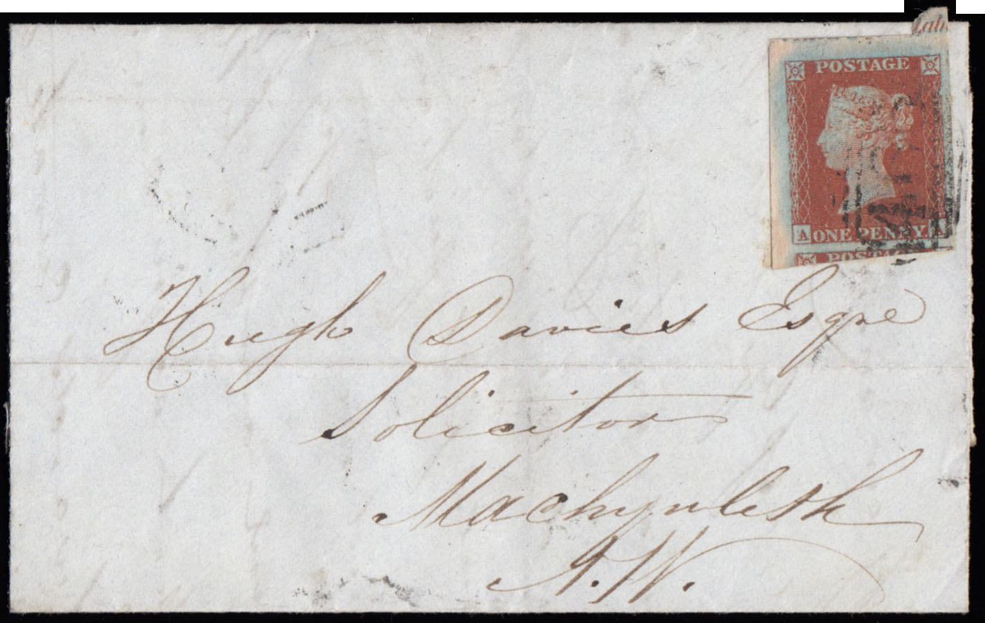 SG8 1844 1d. Red-brown, plate 50, AA. Gigantic margins on entire to ...