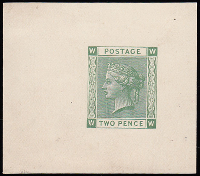 1879 Tender Perkins Bacon essay. 2d. Green in die proof format ...