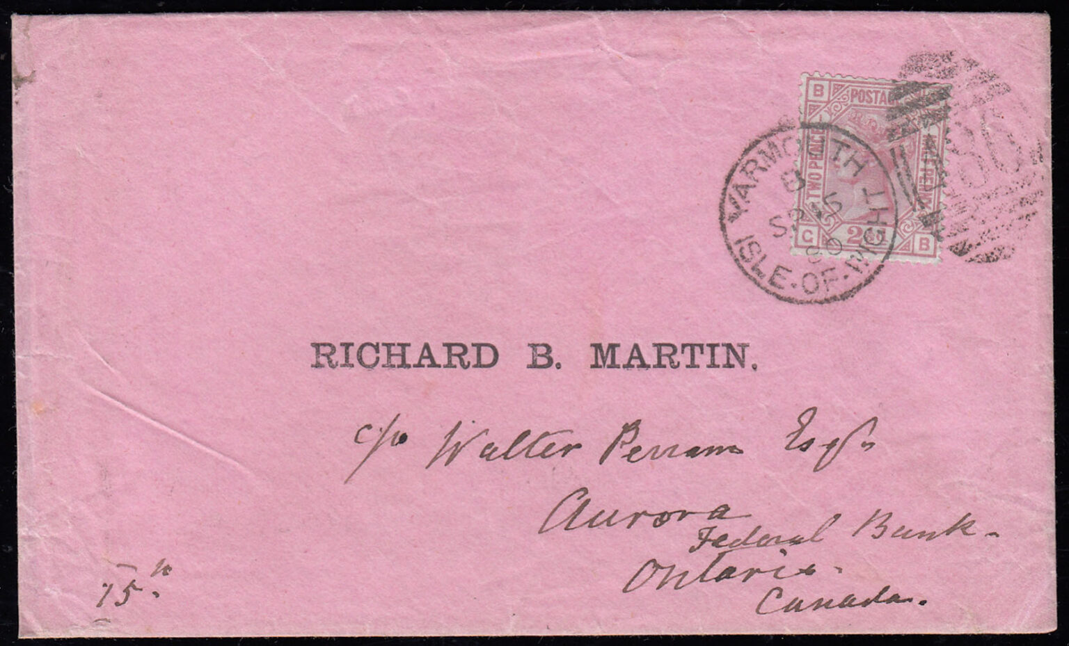 SG138 1880 2½d. Rosy mauve, plate 1 on blued paper, GB, on pink ...