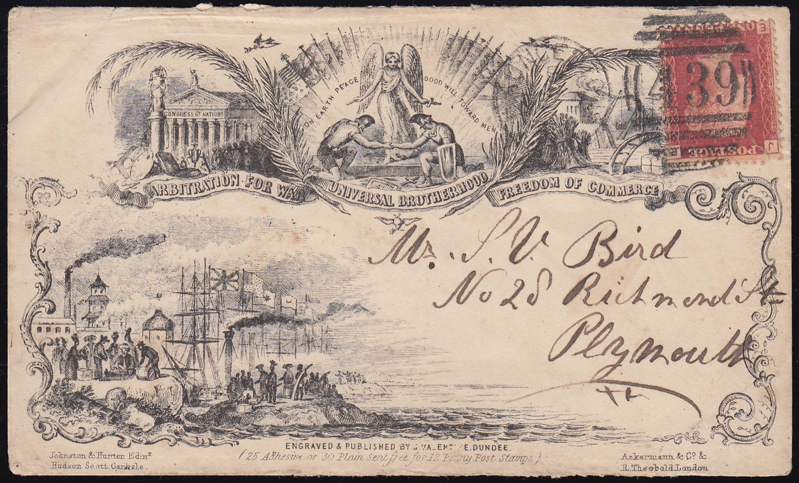 SG43 1870 Universal Brotherhood Valentine Design. Superb example with ...