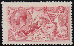 SG410 1915/ 18 DLR 5/- Pale carmine, fine mounted mint, original gum ...
