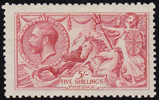 SG410 1915/ 18 DLR 5/- Pale carmine, fine mounted mint, original gum ...